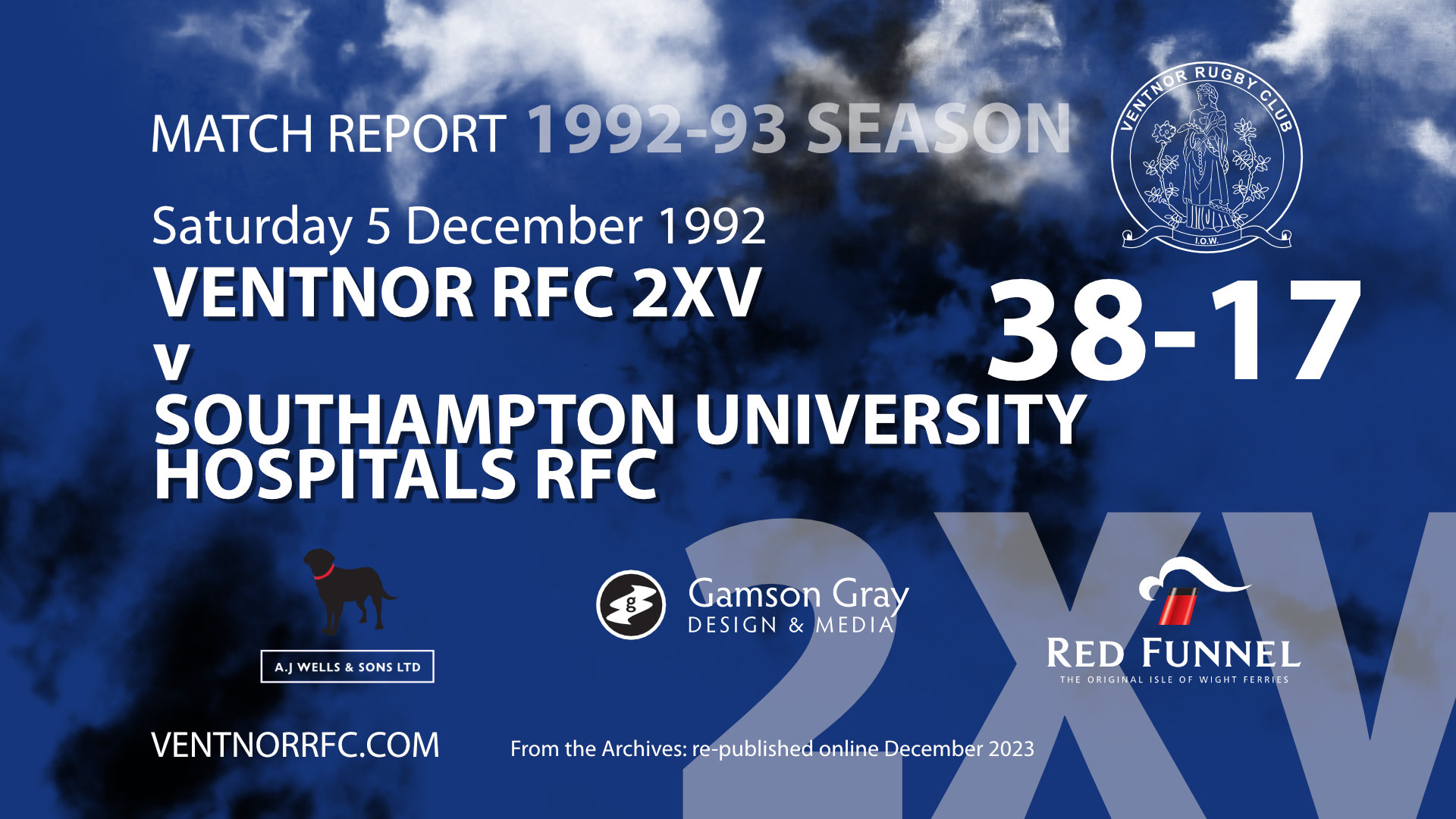 From the VRFC archives Ventnor RFC 2XV 38-17 Southampton University ...