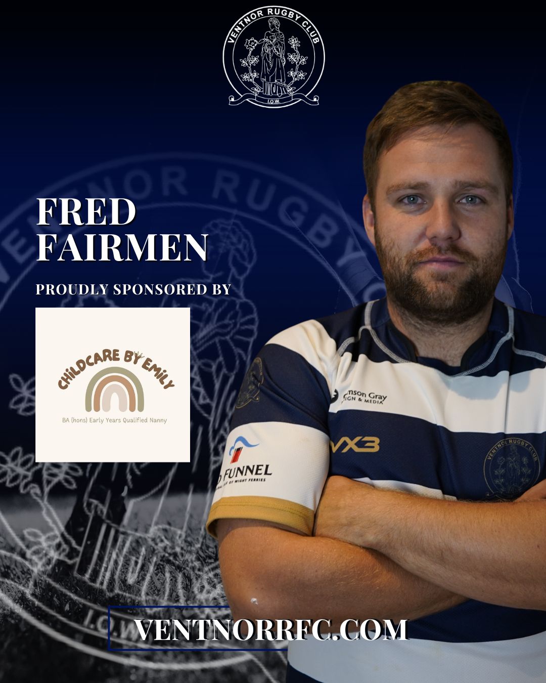 Fred Fairmen Player Sponsorship 2025-26 season from Childcare by Emily